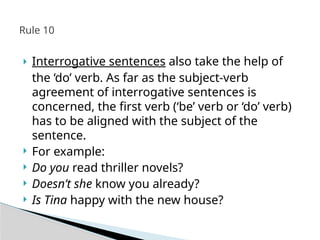 Subject- Verb Agreement English grammar ppt | PPTX