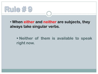 Subject-Verb Agreement | PPTX