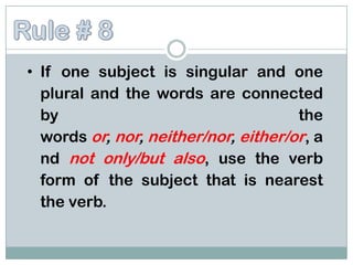 Subject-Verb Agreement | PPTX