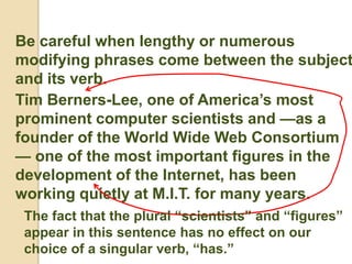 Subject verb agreement 2 | PPTX