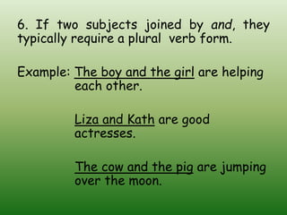 Subject verb agreement 2 | PPTX