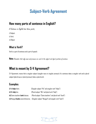 Subject-Verb Agreement | PDF