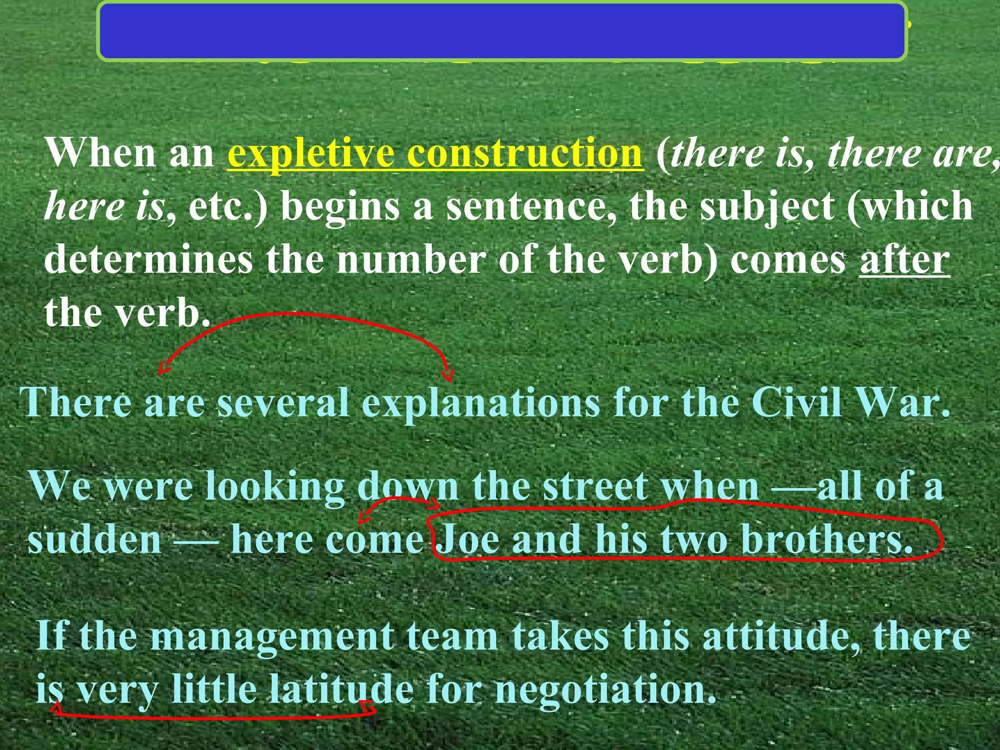 Subject-verb agreement (grammar) | PPS