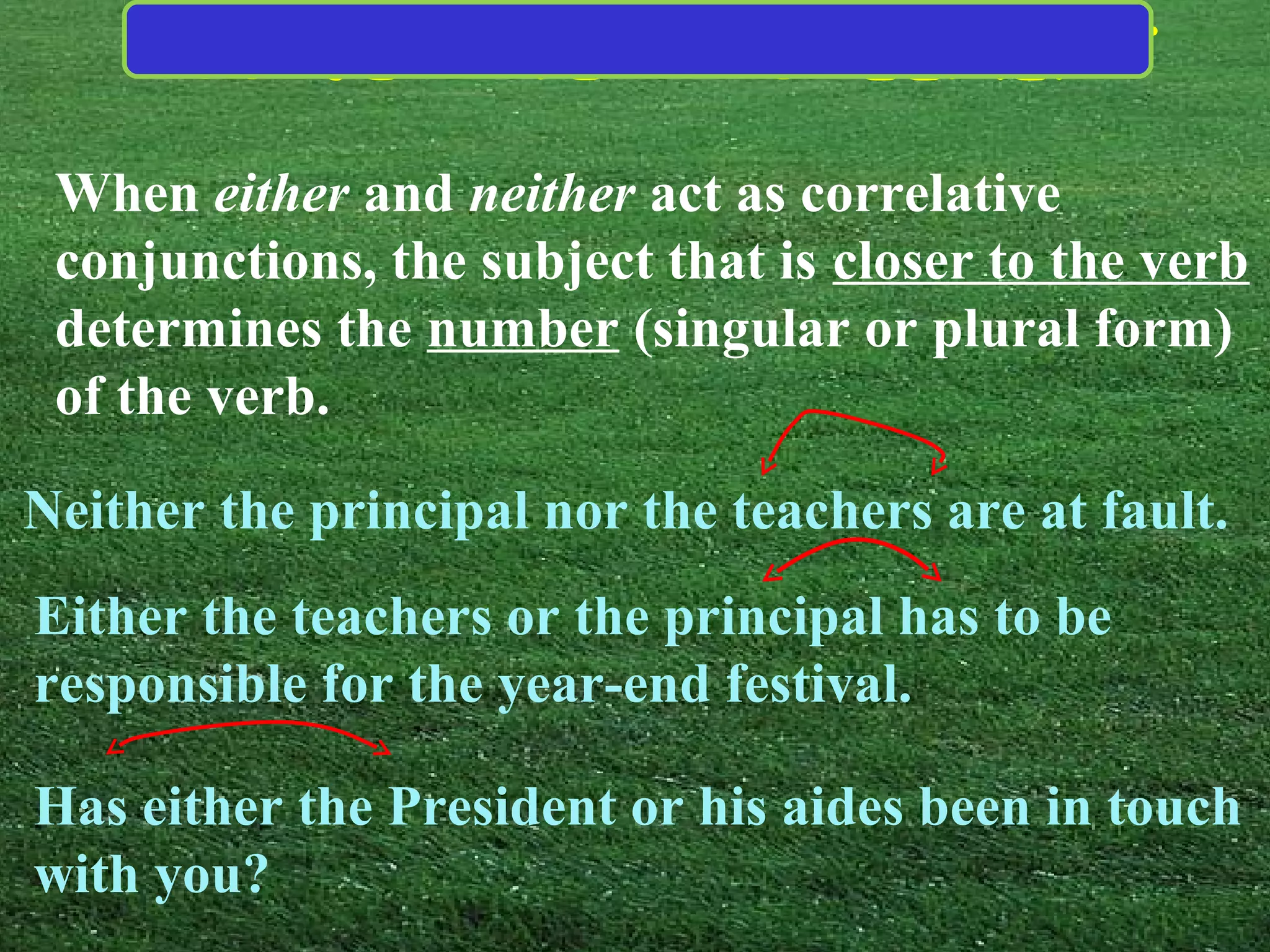 Subject-verb agreement (grammar) | PPS