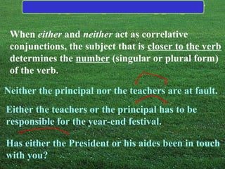 Subject-verb agreement (grammar) | PPS