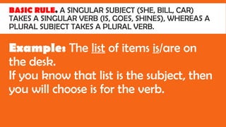 Subject-verb agreement- ENGLISH 10 4th Q | PPTX