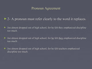 Subject verb agreement+pronoun agreement. | PPT
