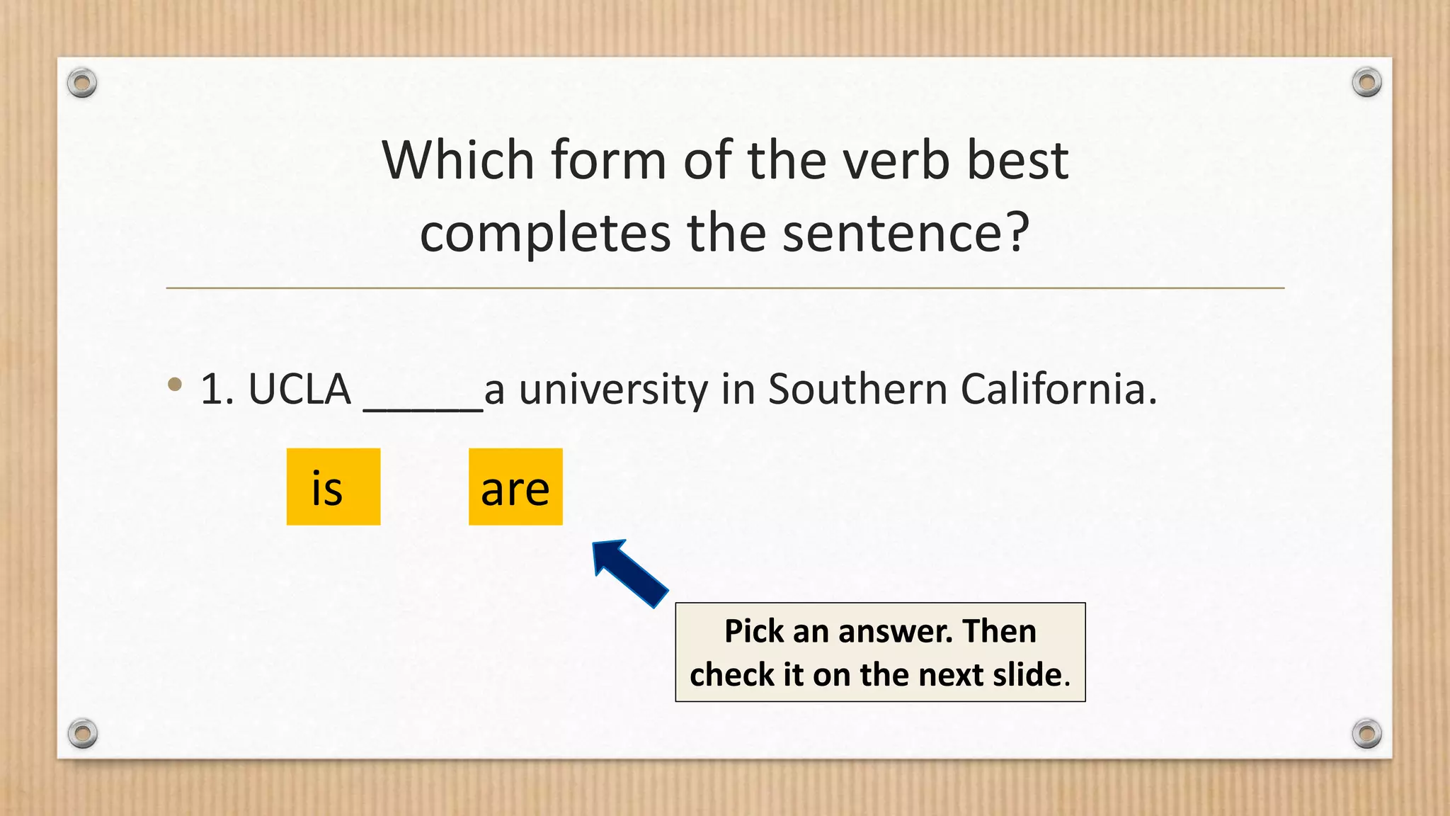 Subject verb agreement review | PPTX