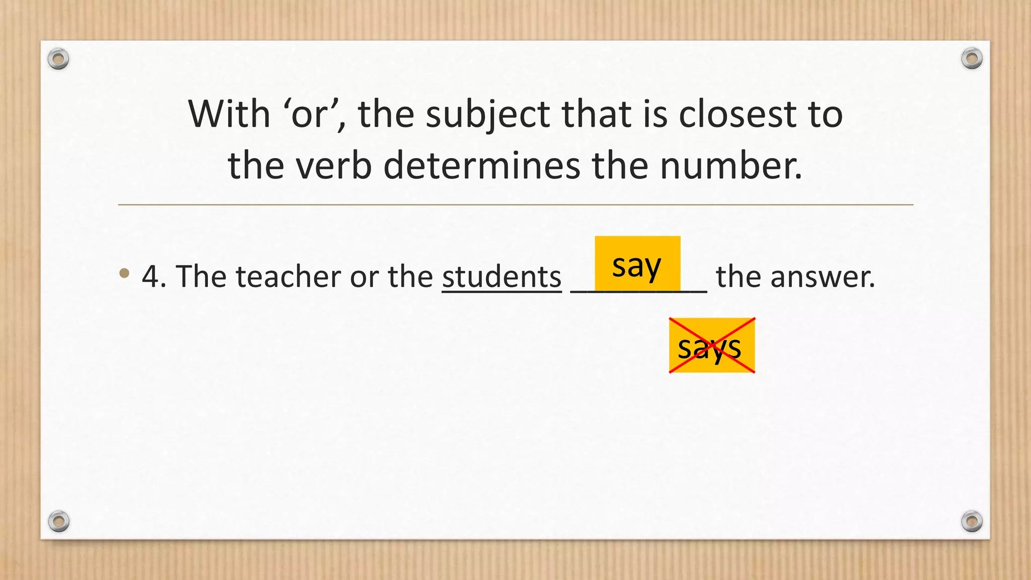 Subject verb agreement review | PPTX