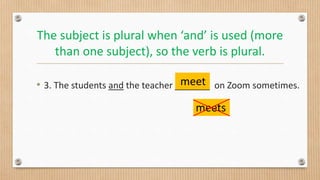 Subject verb agreement review | PPTX