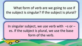 Subject verb agreement rlues 1-4 | PPTX