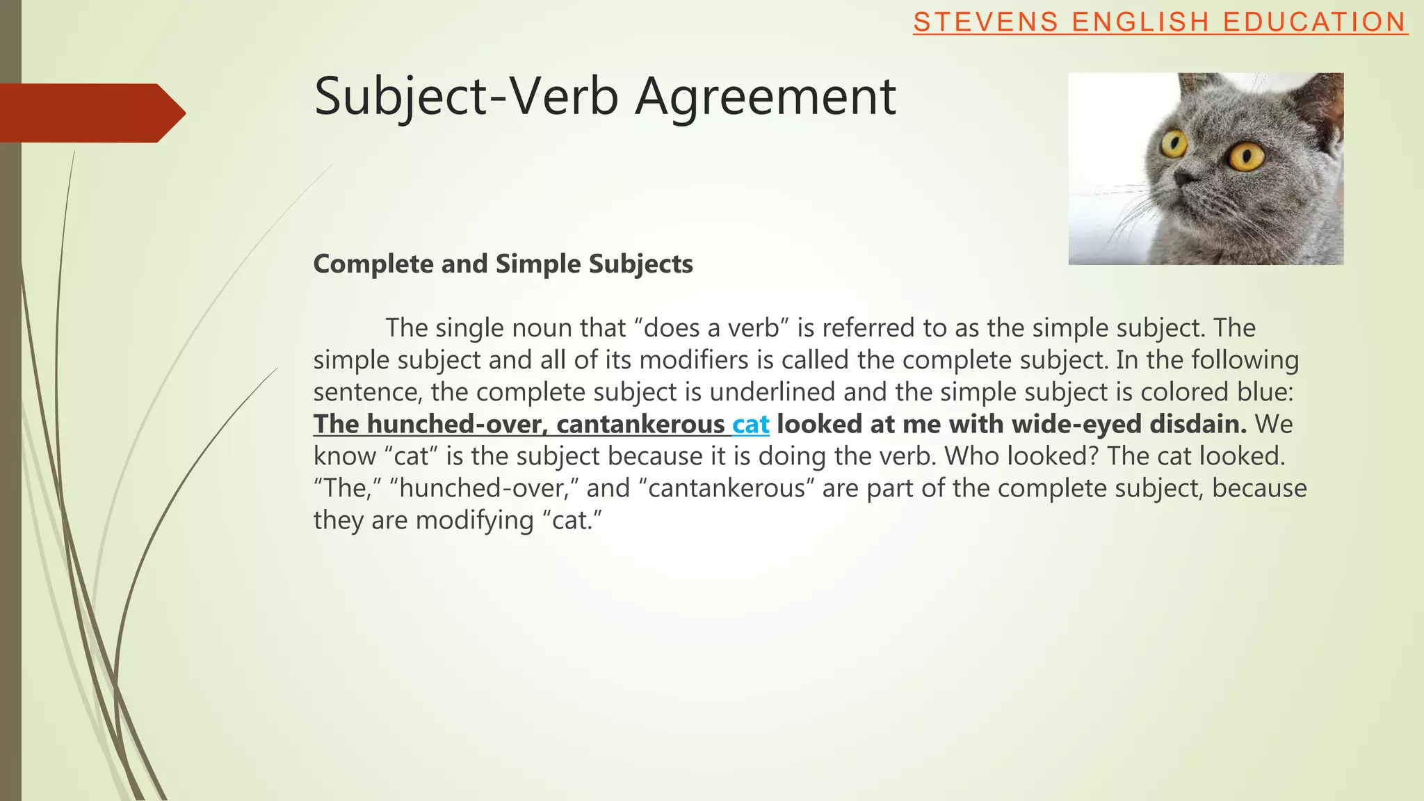 Subject verb agreement with explanations, examples and exercises | PPTX