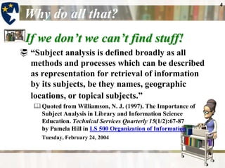 Subject analysis | PPT