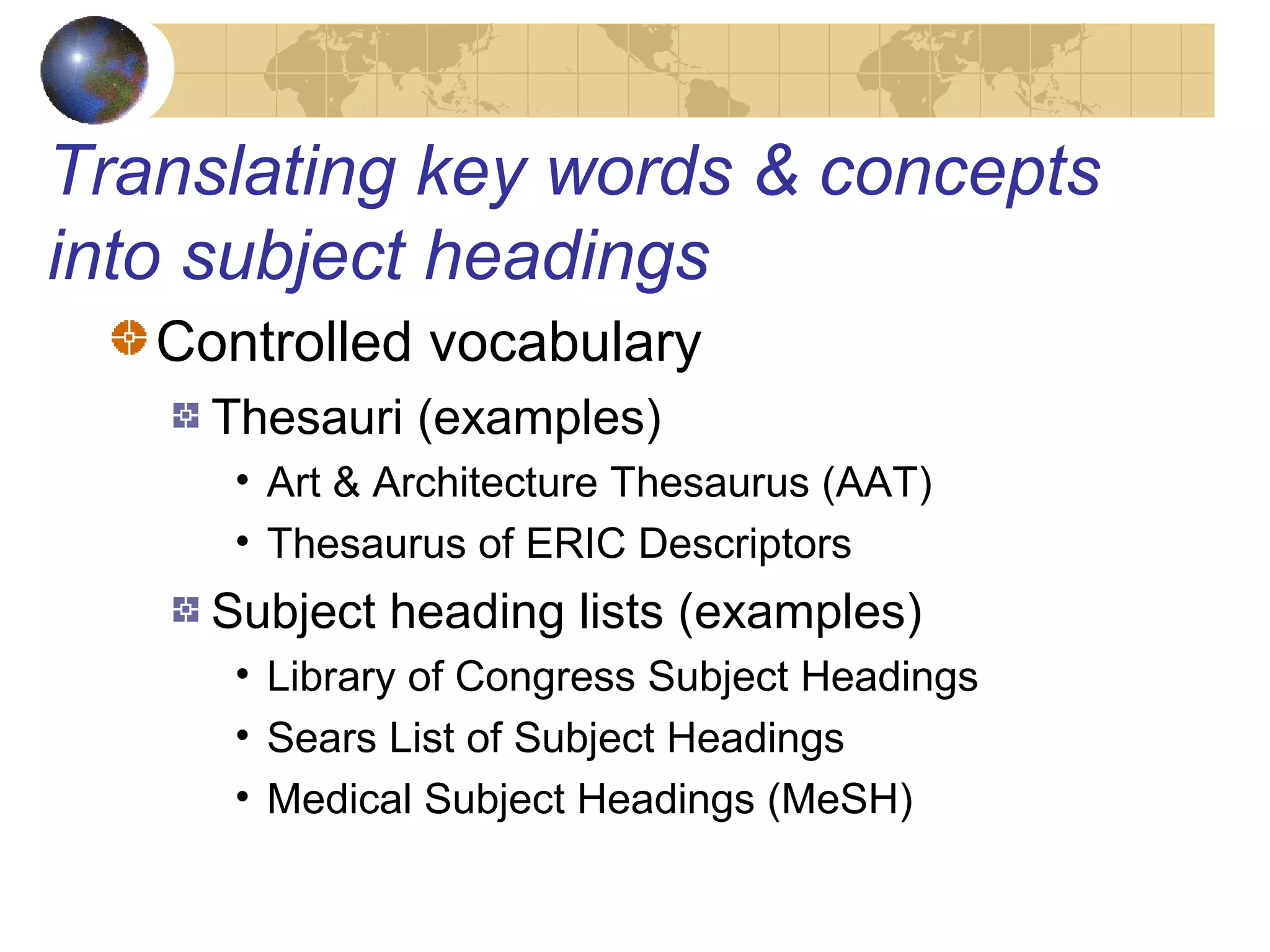 Subject analysis, an introduction | PPT
