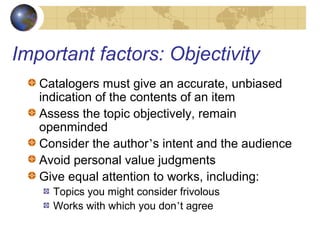 Subject analysis, an introduction | PPT