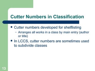 Subject analysis, library of congress classification, part 1 | PPT