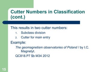 Subject analysis, library of congress classification, part 1 | PPT
