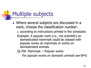 Subject analysis, library of congress classification, part 2 | PPT