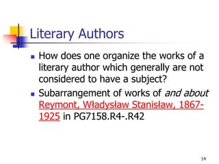 Subject analysis, library of congress classification, part 2 | PPT