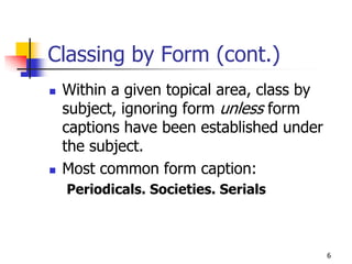 Subject analysis, library of congress classification, part 2 | PPT