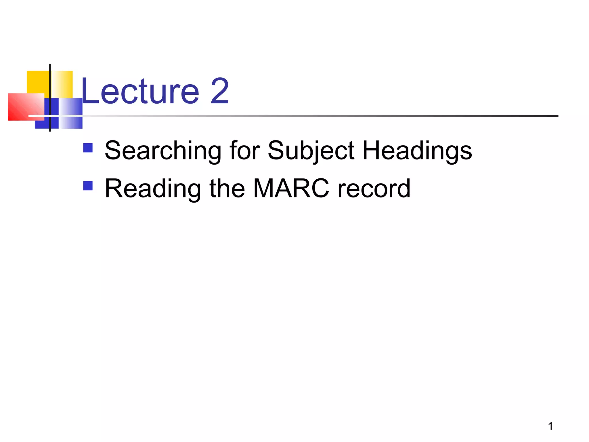 Subject analysis, process of subject analysis | PPT