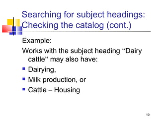 Subject analysis, process of subject analysis | PPT