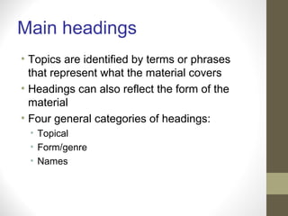 Subject analysis, structure and syntax of lcsh | PPT