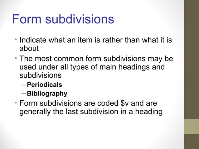 Subject analysis, structure and syntax of lcsh | PPT