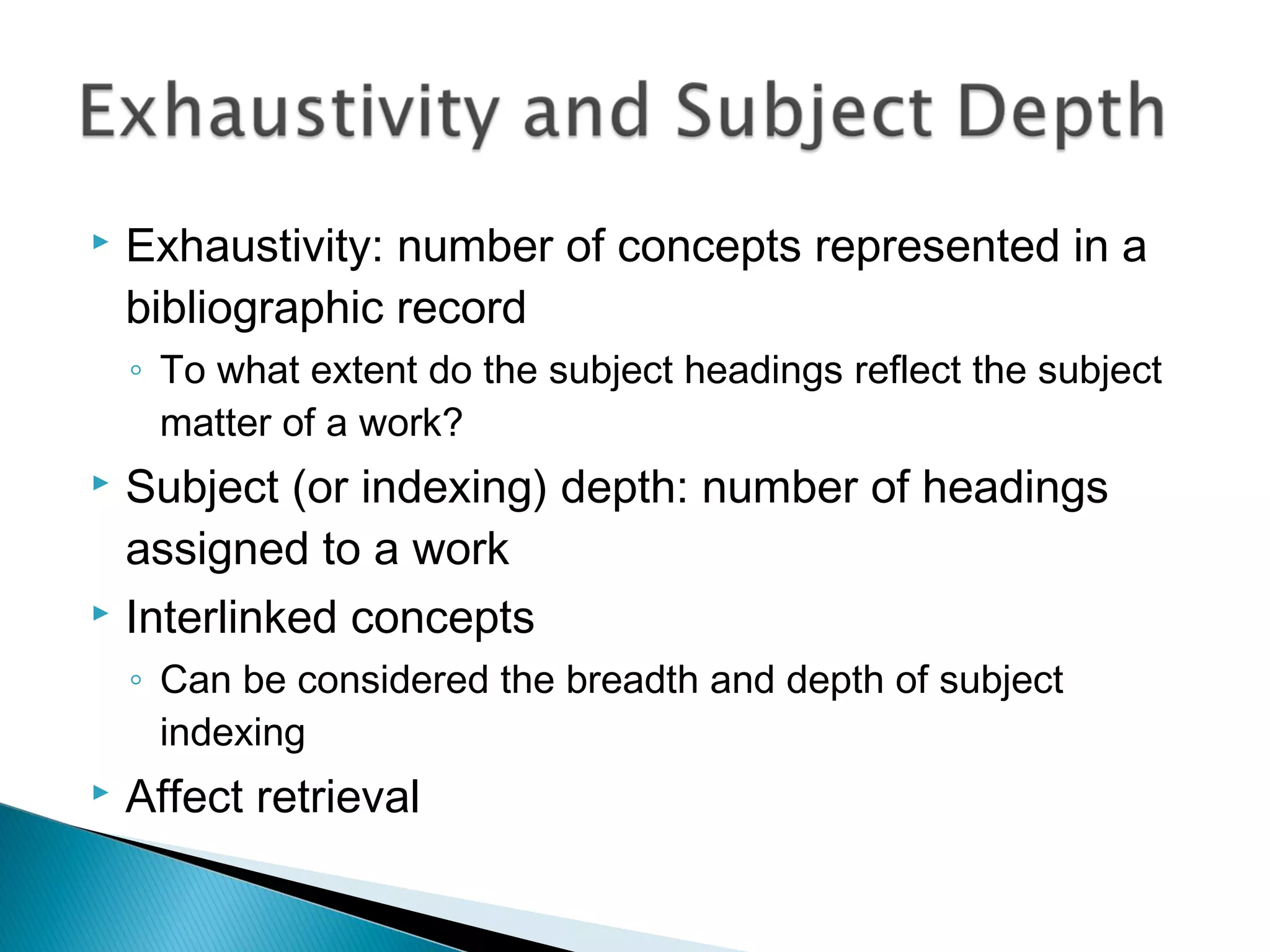 Subject analysis, subject heading principles | PPT