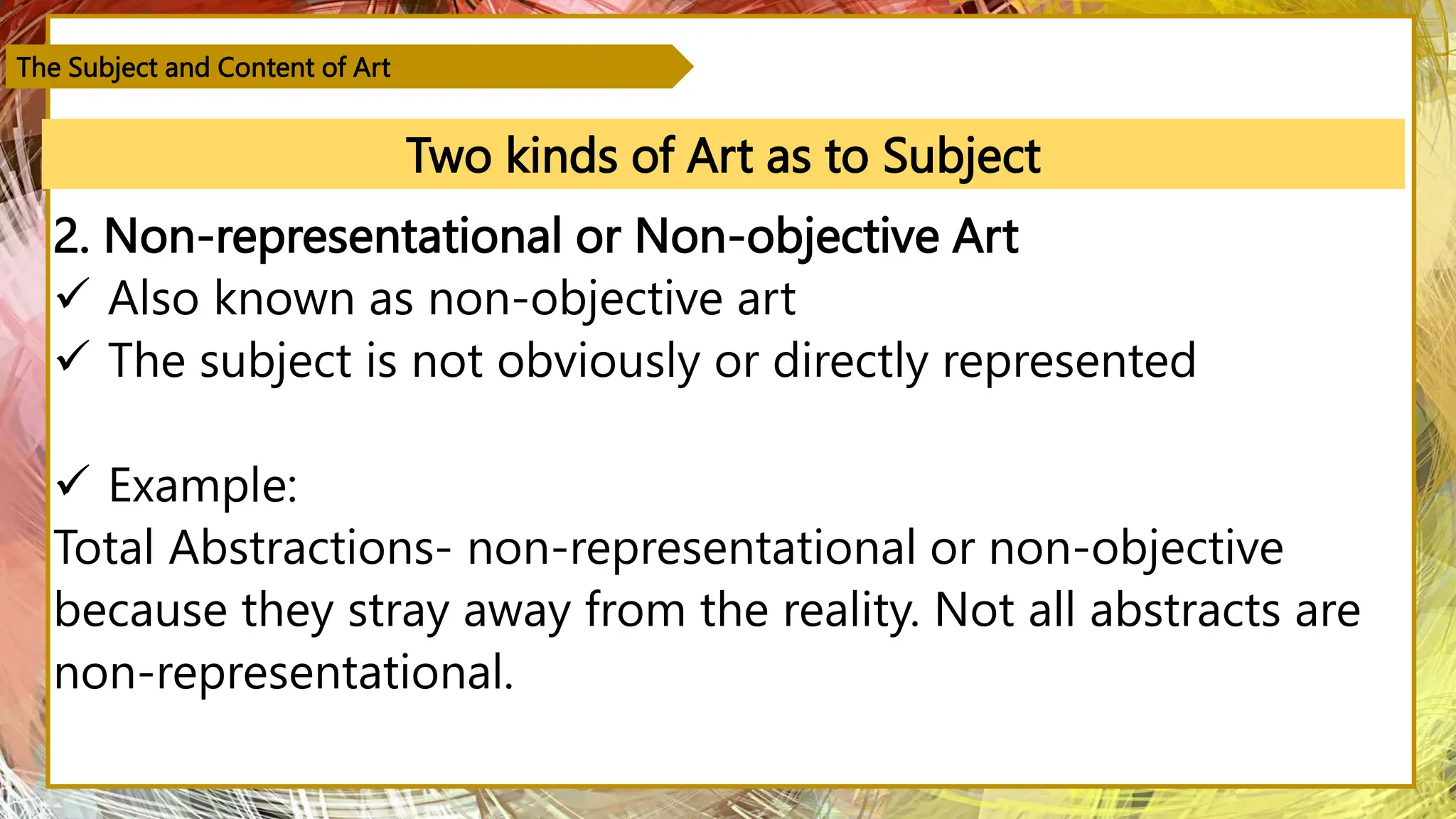 Art Appreciation: Subject and Content ; Kinds and Sources of Subjects ...