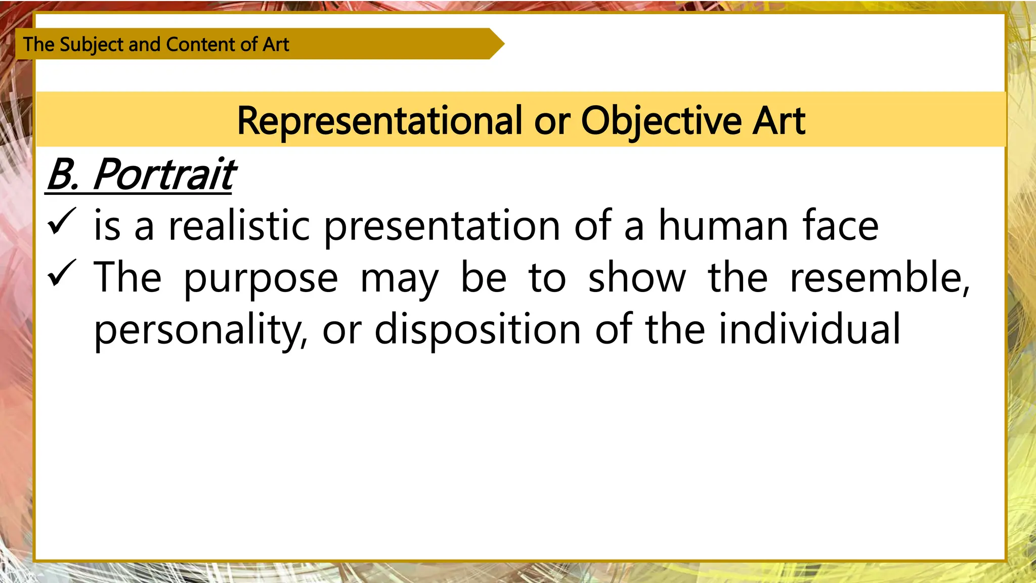 Art Appreciation: Subject and Content ; Kinds and Sources of Subjects ...