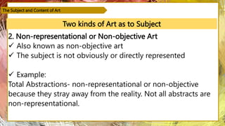 Art Appreciation: Subject and Content ; Kinds and Sources of Subjects ...