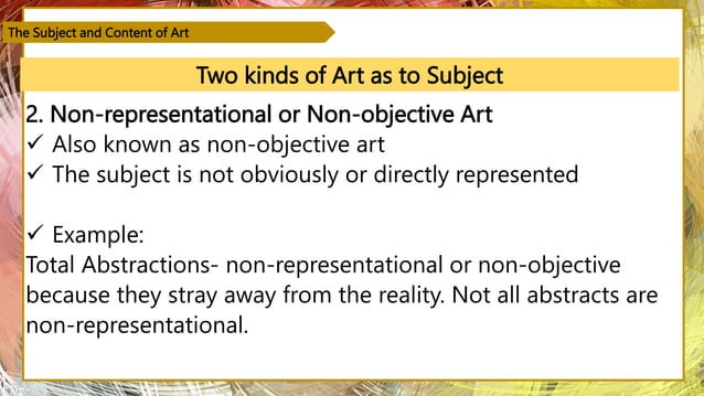 Art Appreciation: Subject and Content ; Kinds and Sources of Subjects ...