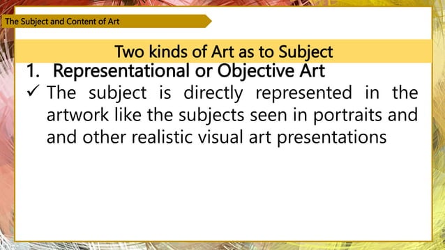 Art Appreciation: Subject and Content ; Kinds and Sources of Subjects ...