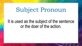 Subject and object pronoun | PPTX
