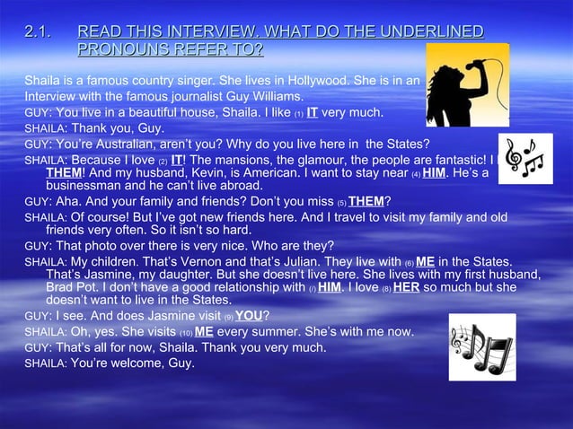 Subject and object pronouns | PPT