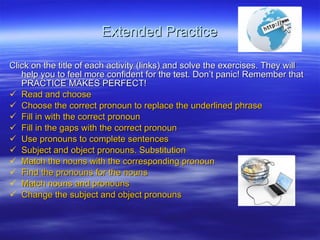 Subject and object pronouns | PPT