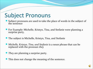Subject and Object pronouns | PPT