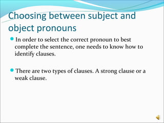Subject and Object pronouns | PPT