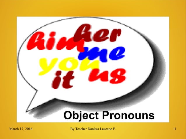 Subject and Object Pronouns | PPT | Education