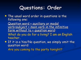 Subject And Object Questions | PPT