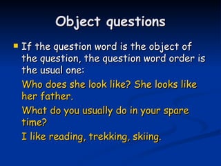 Subject And Object Questions | PPT