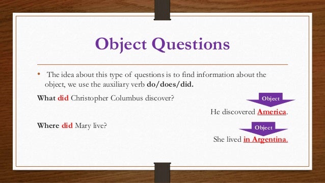Subject and object questions