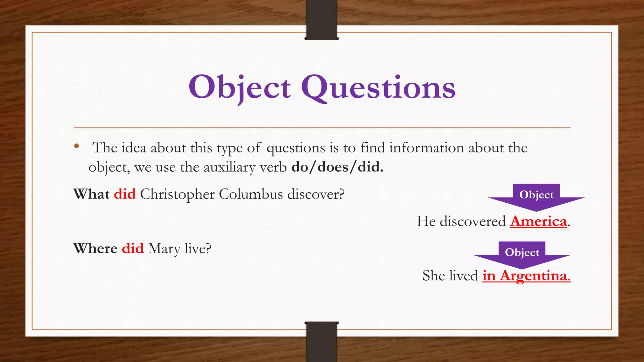 Subject and object questions | PPTX