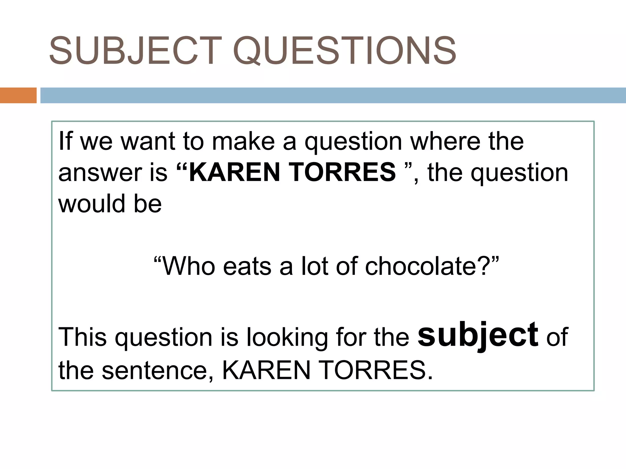 Subject and object questions | PPT