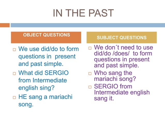 Subject and object questions | PPT