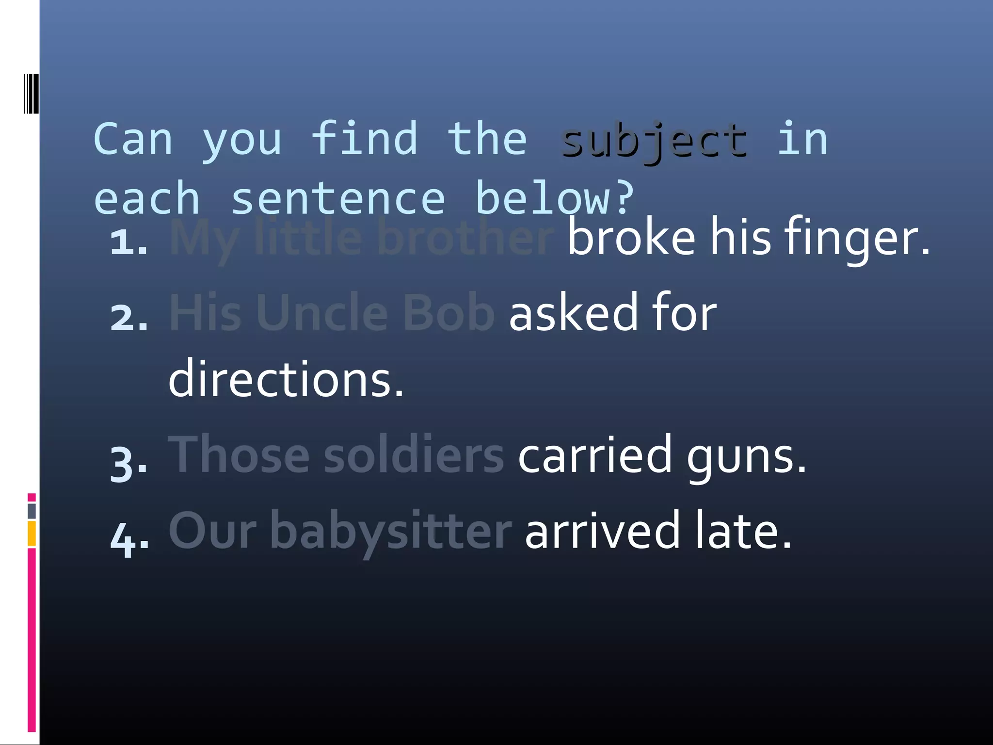 Subject and predicate | PPT