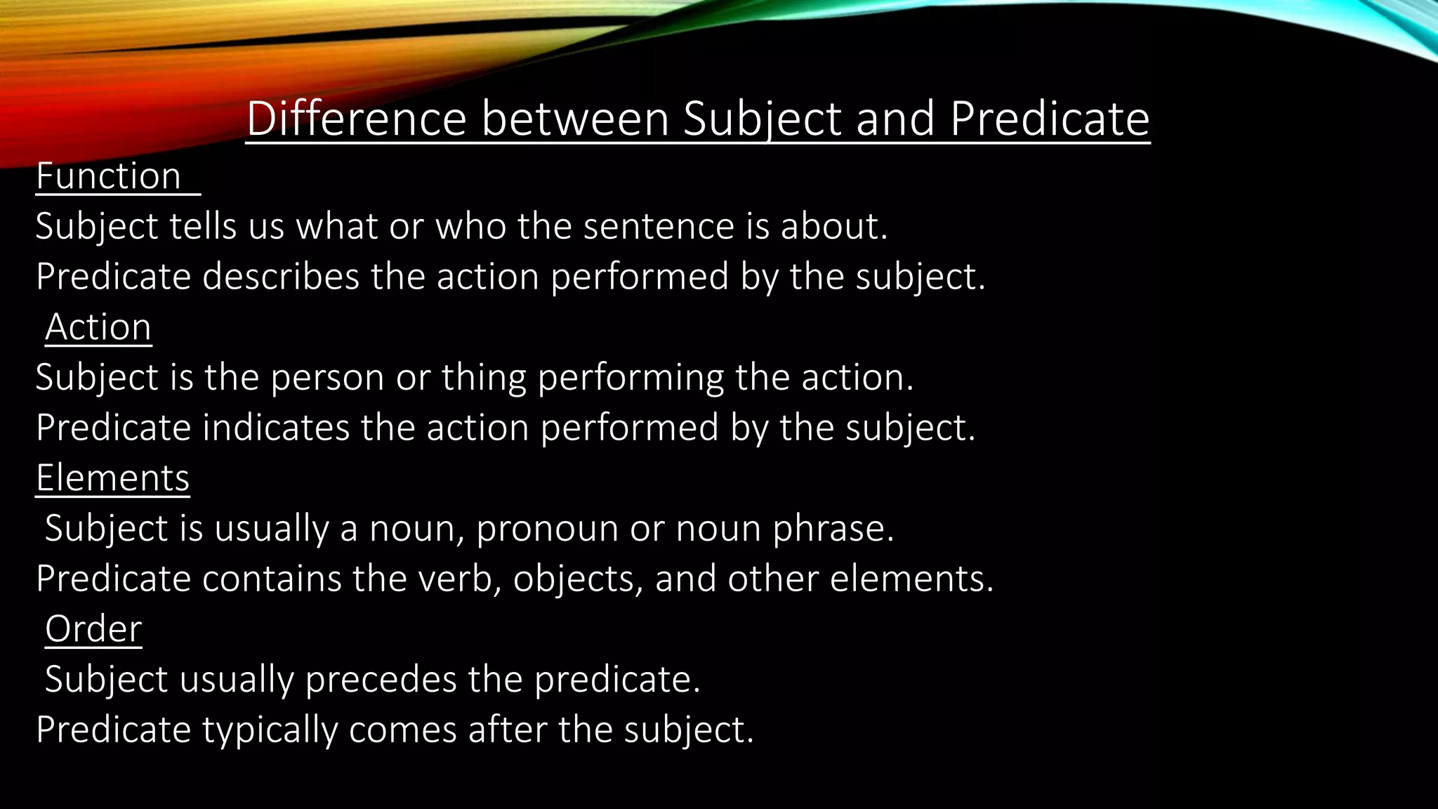 Subject and predicate | PPT