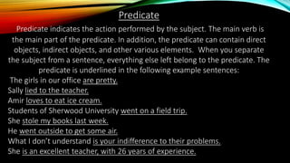 Subject and predicate | PPT