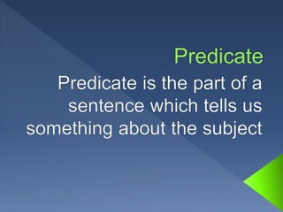 Subject and predicate | PPTX